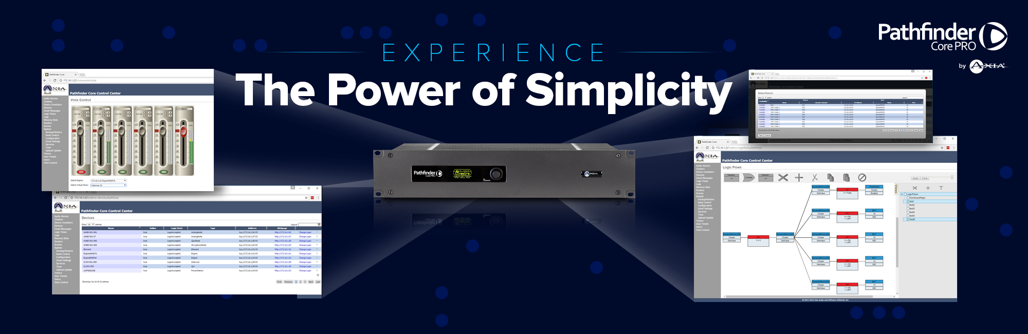 Pathfinder Core Pro Routage audio IP Livewire Axia - SL Technologie